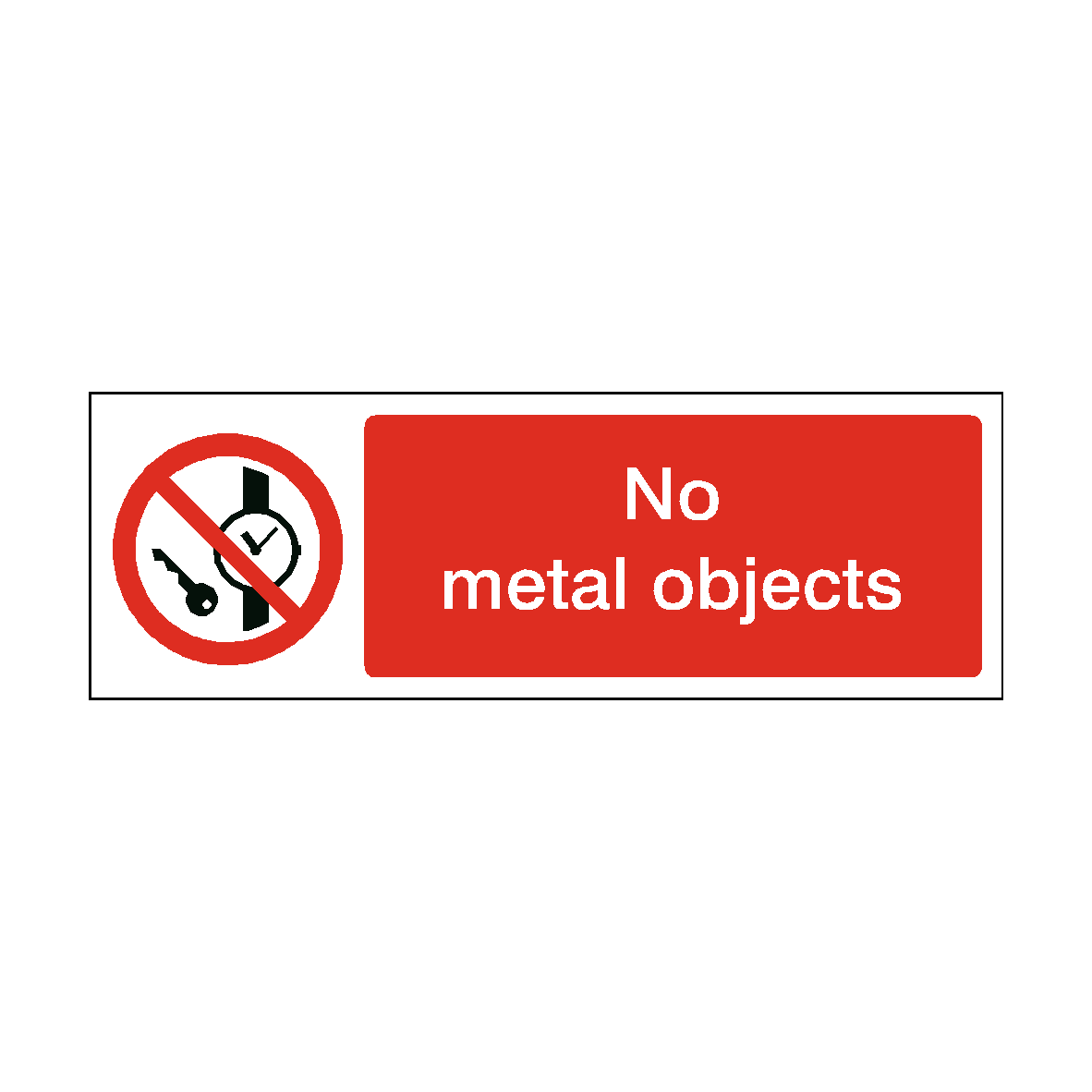 No Metal Objects Label