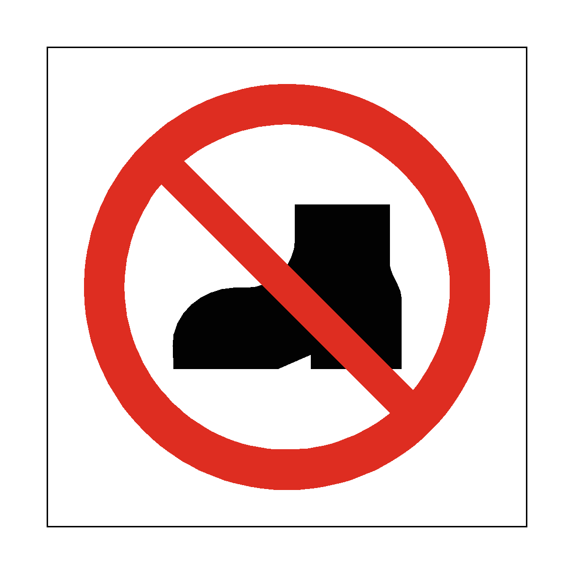 No Outdoor Footwear Symbol Label | Safety-Label.co.uk