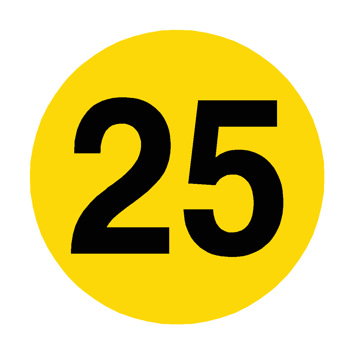 Number 25 Floor Marker | Safety-Label.co.uk