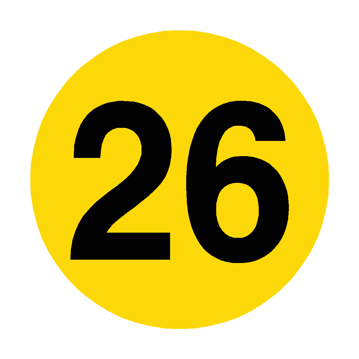 Number 26 Floor Marker | Safety-Label.co.uk