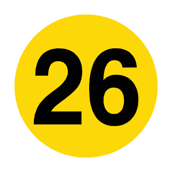 Number 26 Floor Marker | Safety-Label.co.uk