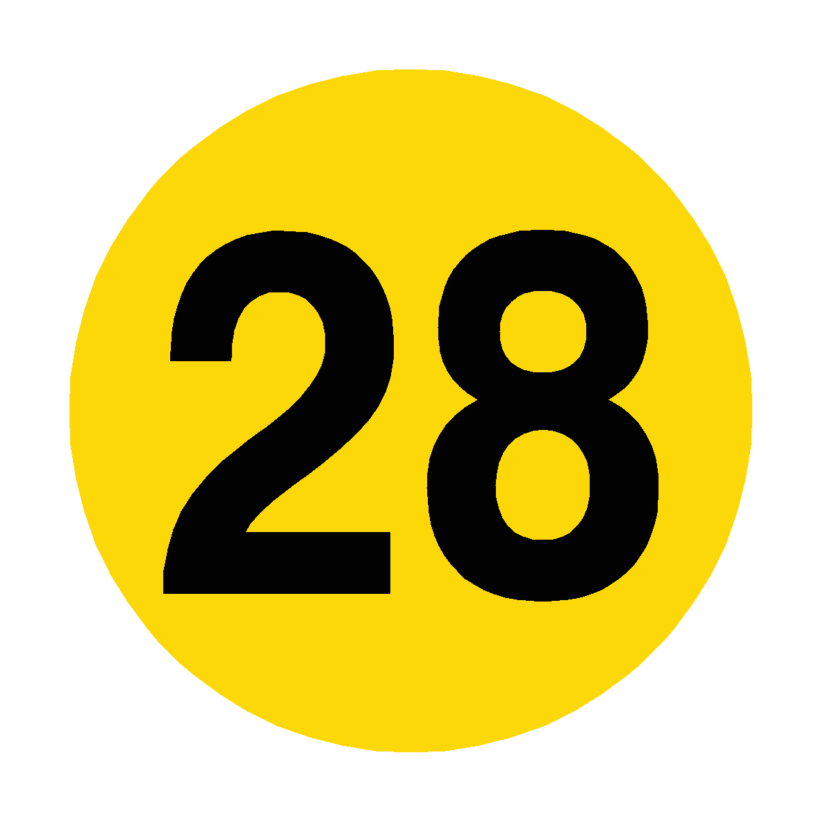 Number 28 Floor Marker | Safety-Label.co.uk