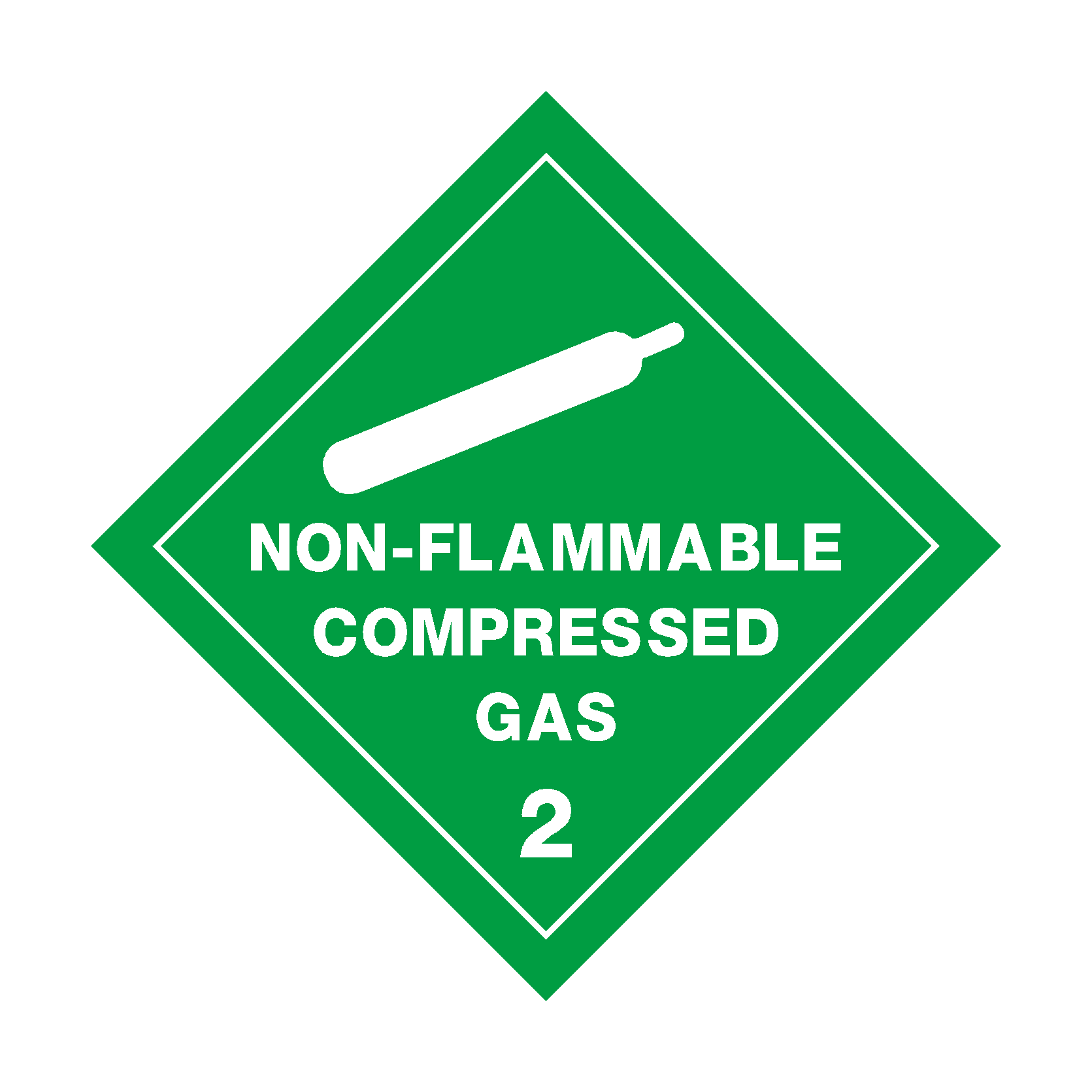 Non Flammable Compressed Gas 2 White Sticker | Safety-Label.co.uk