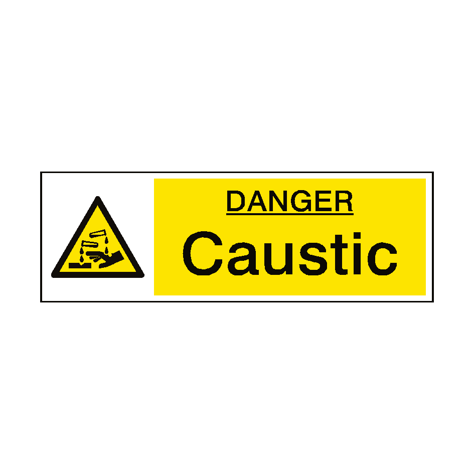 Caustic Hazard Sticker | Safety-Label.co.uk