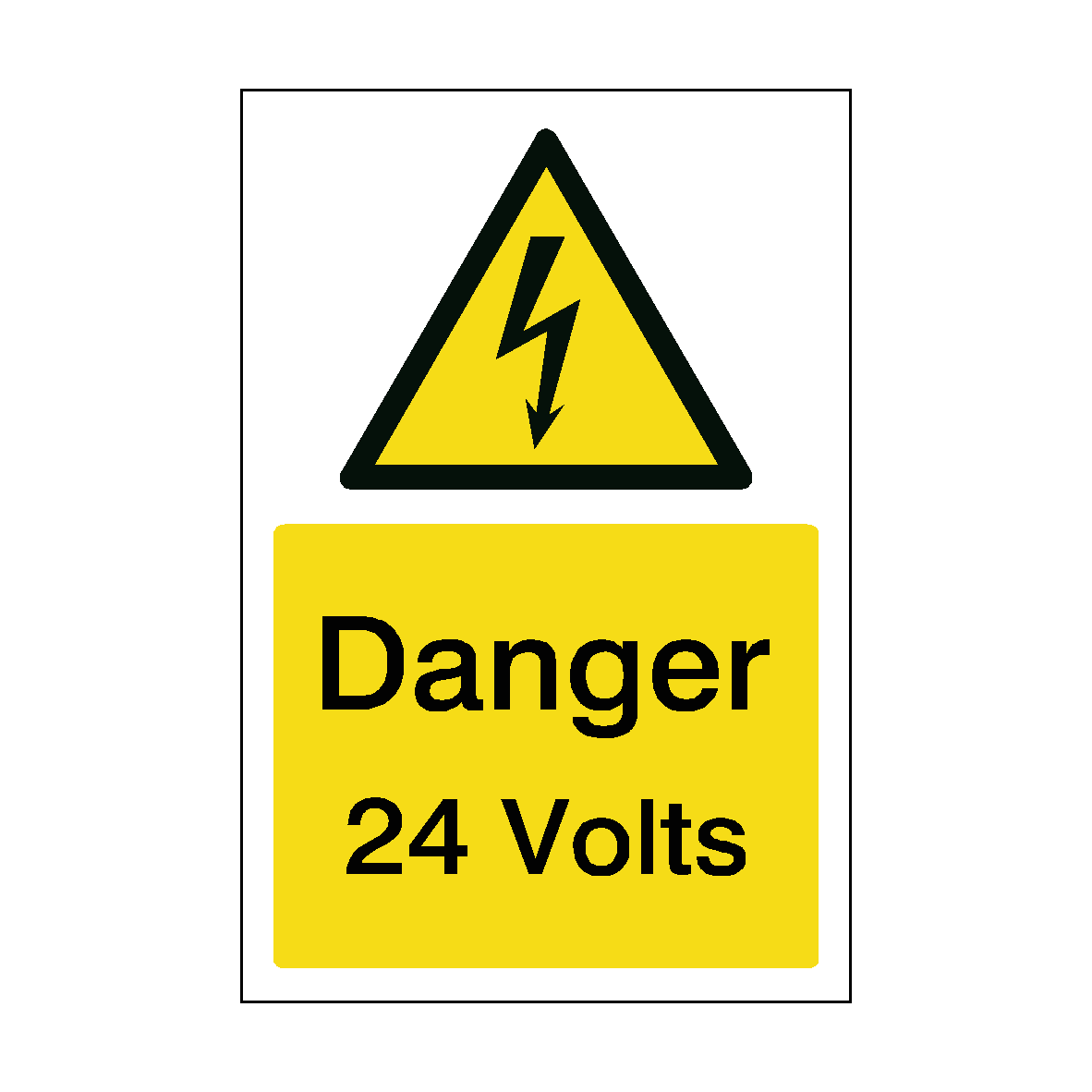 24 Volts Electrical Safety Sign | Safety-Label.co.uk