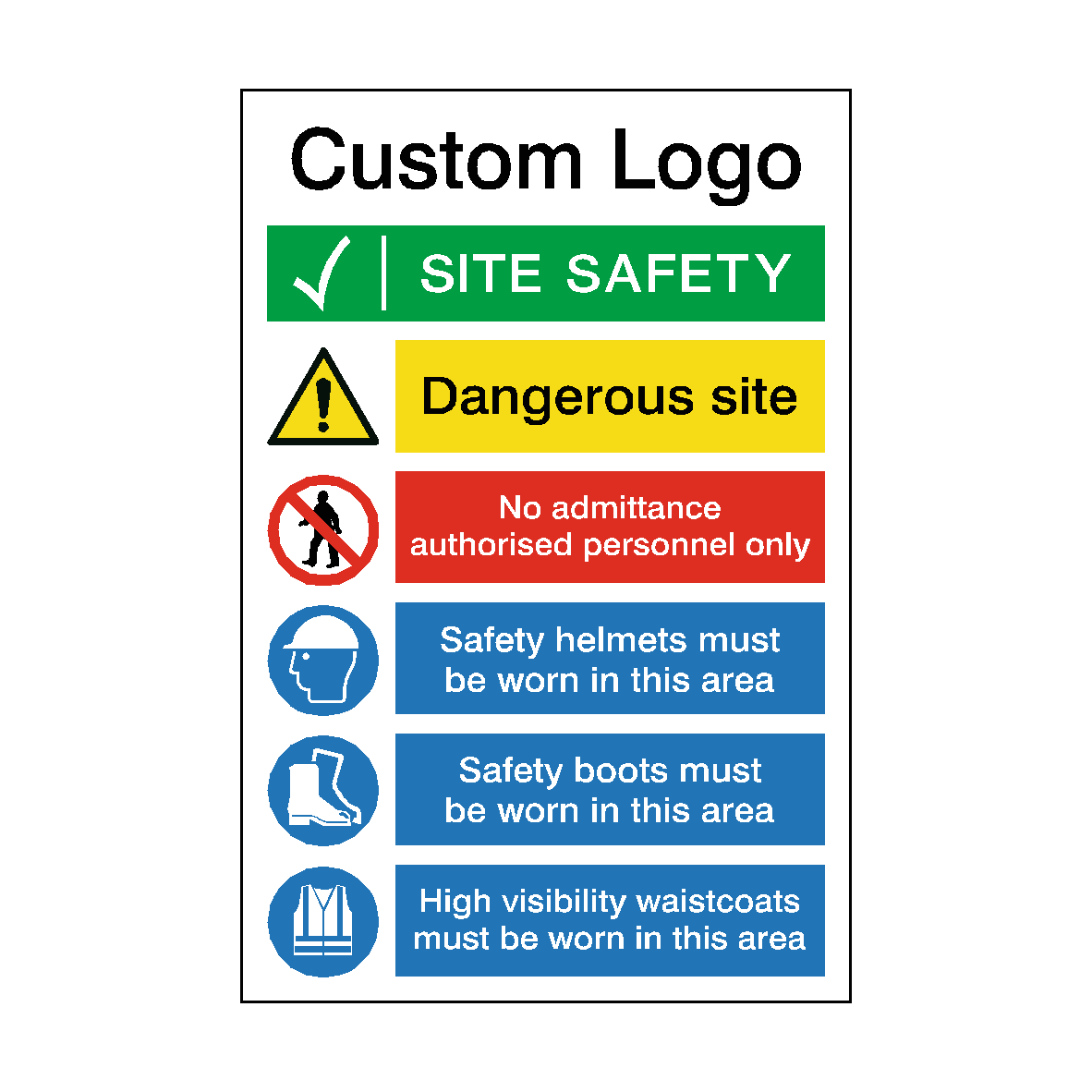 Site Entrance Sign Custom Logo | Safety-Label.co.uk