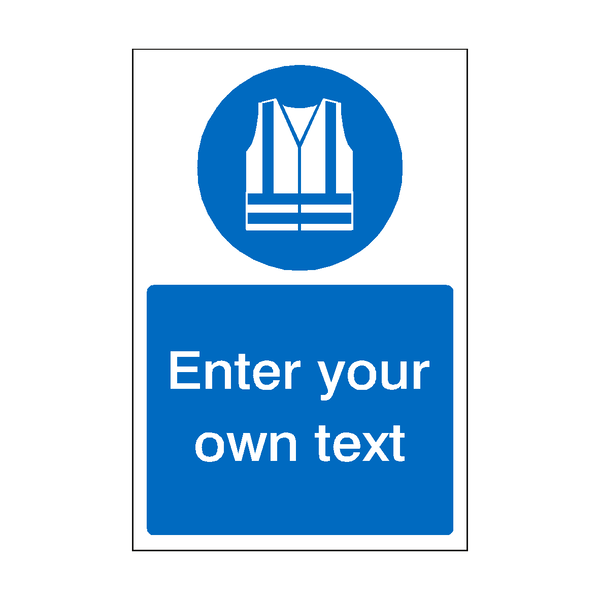 Wear Hi-Viz Custom Mandatory Sign | Safety-Label.co.uk