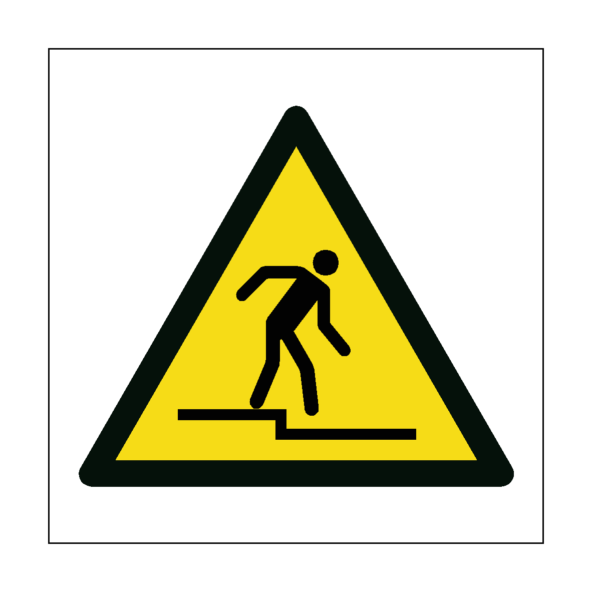 Step Down Hazard Symbol Sign | Safety-Label.co.uk