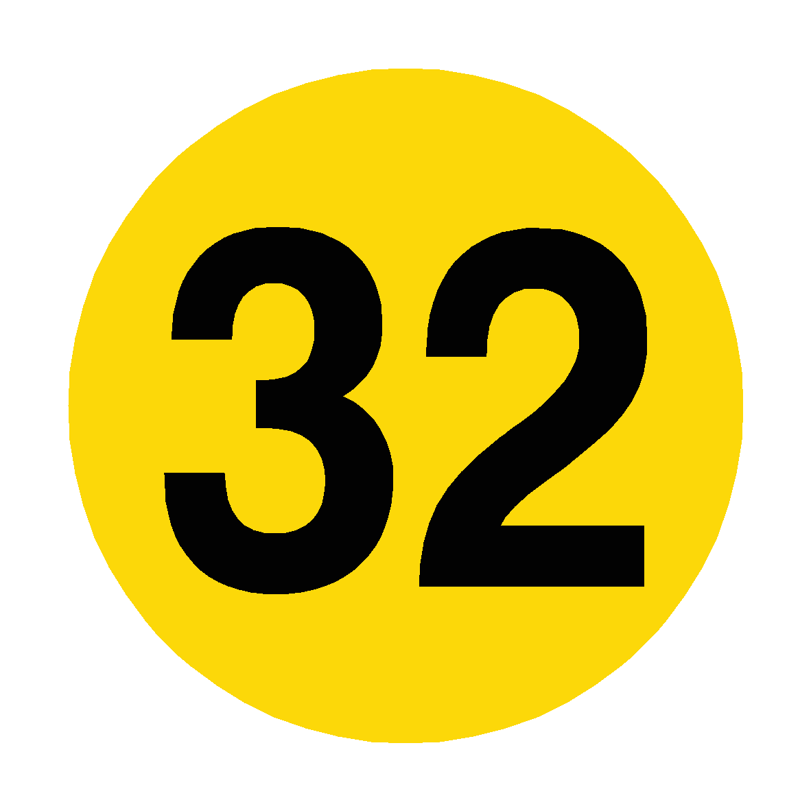 Number 32 Floor Marker | Safety-Label.co.uk