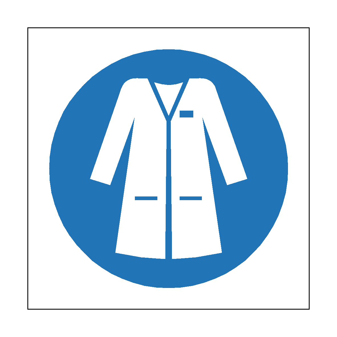 Wear Laboratory Coat Symbol Label | Safety-Label.co.uk