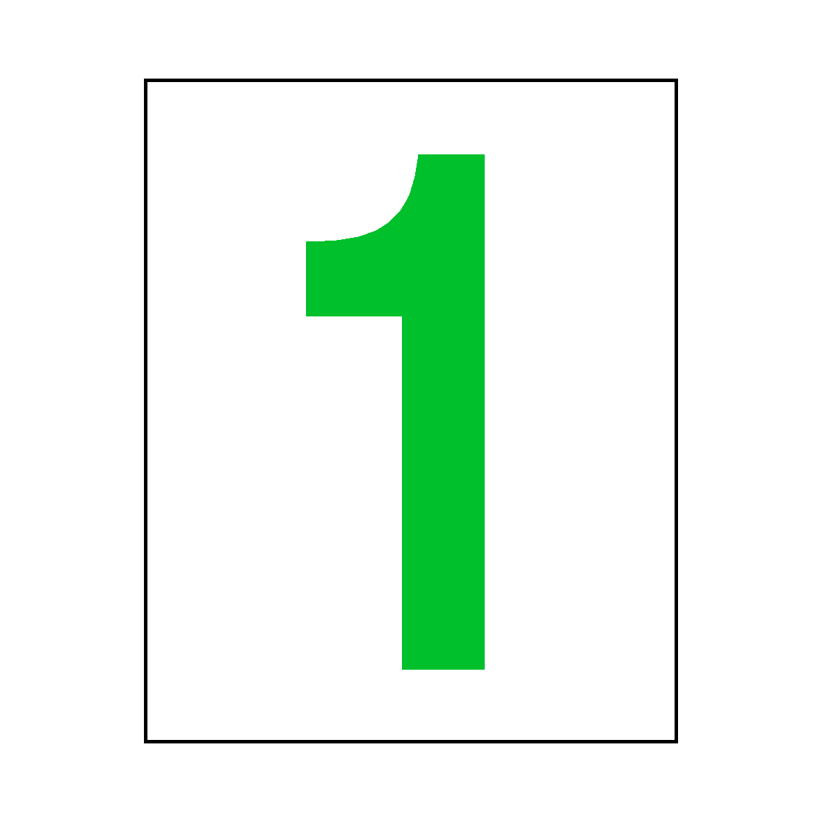 Number 1 Sign Green | Safety-Label.co.uk