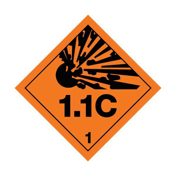 Explosives Class 1.1C Sticker | Safety-Label.co.uk