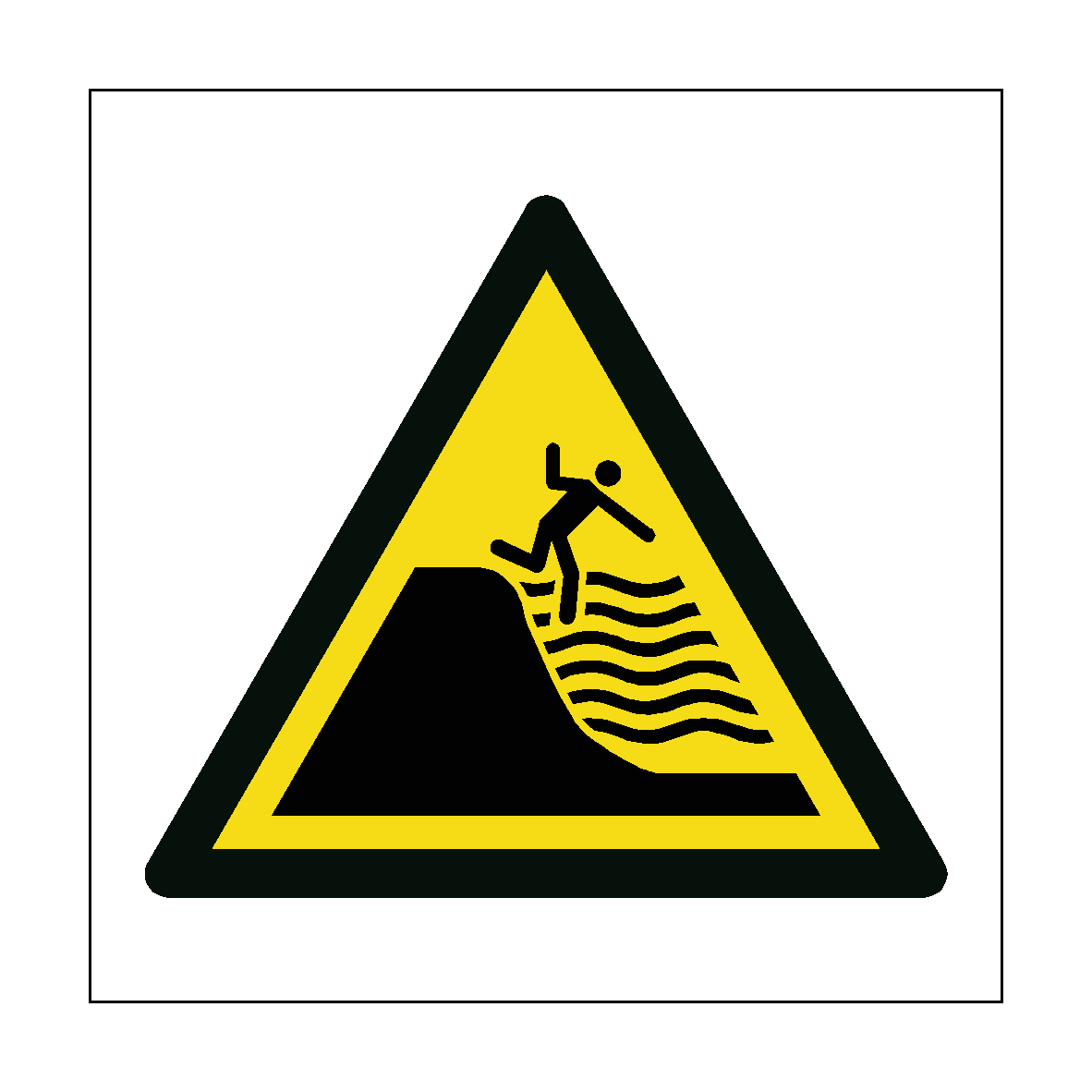 Sudden Water Drop Hazard Symbol Label | Safety-Label.co.uk