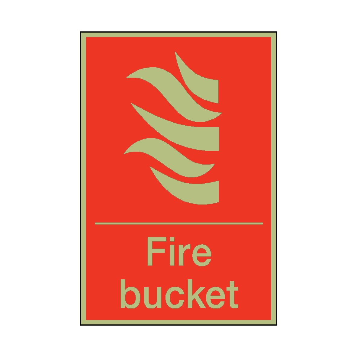 Photoluminescent Fire Bucket Sign | Safety-Label.co.uk