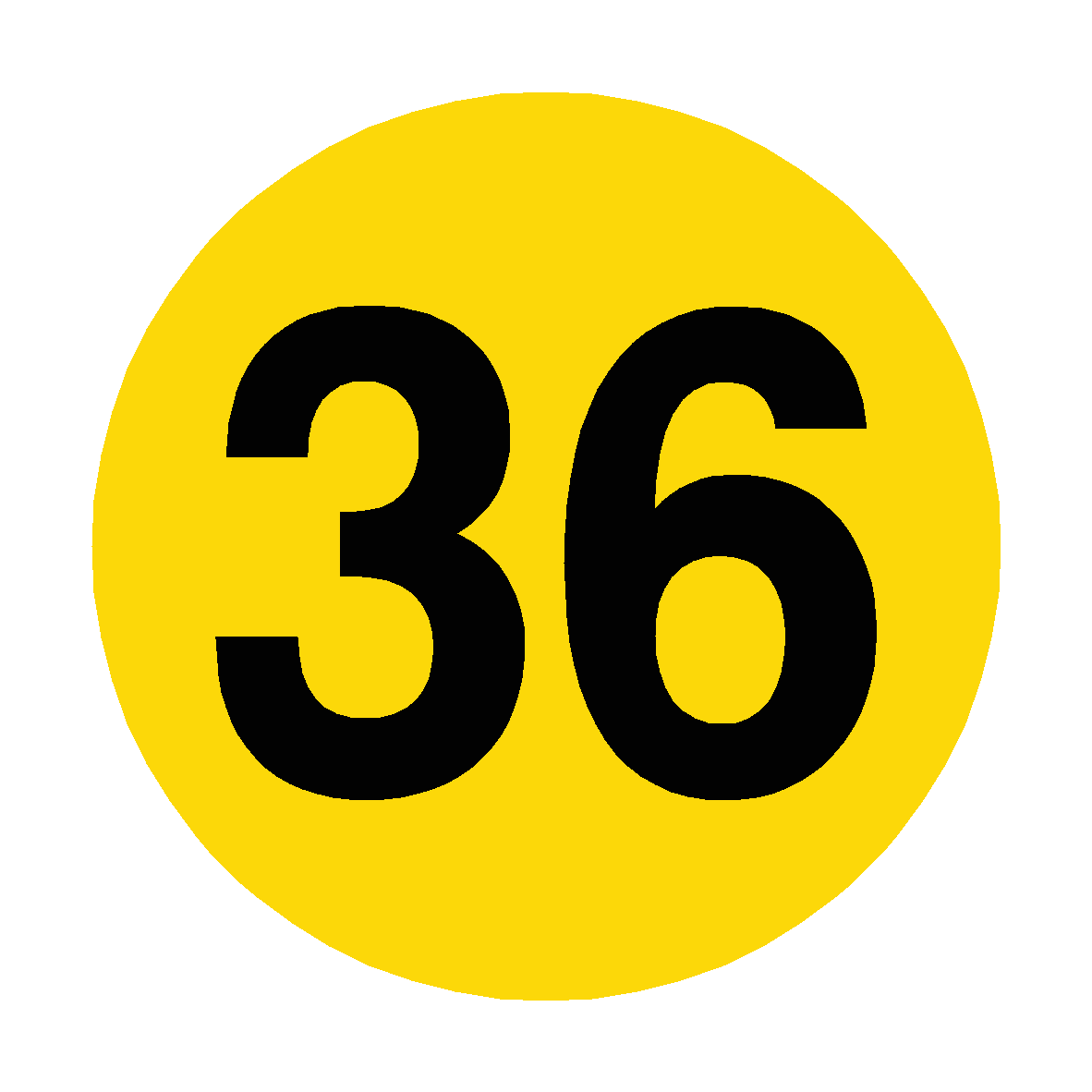 Number 36 Floor Marker | Safety-Label.co.uk