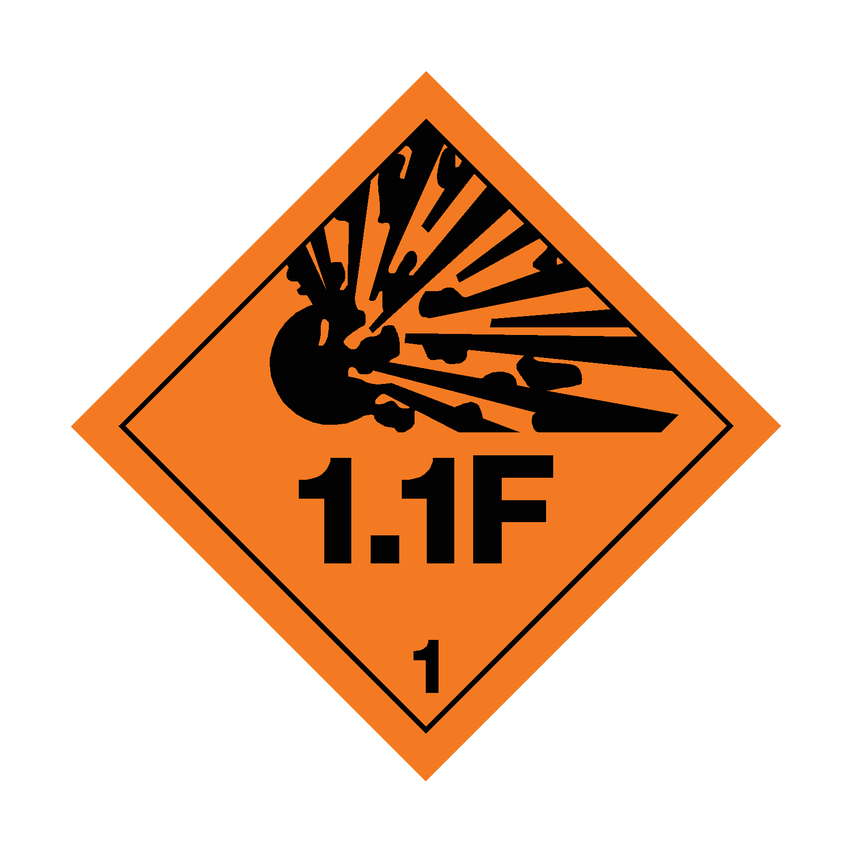Explosives Class 1.1F Sticker | Safety-Label.co.uk
