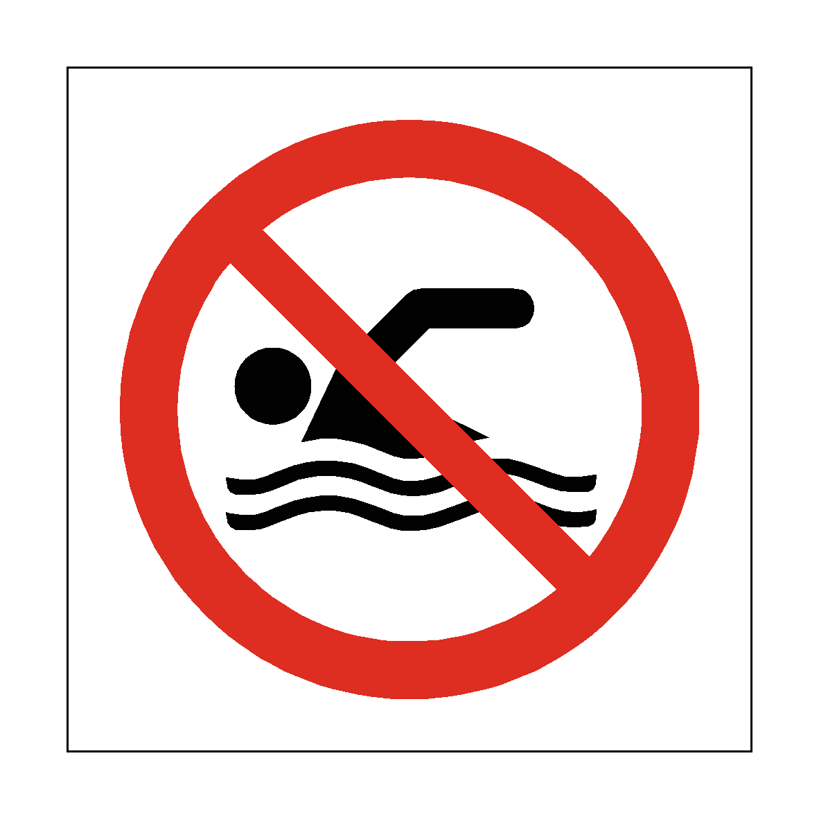 No Swimming Symbol Sign