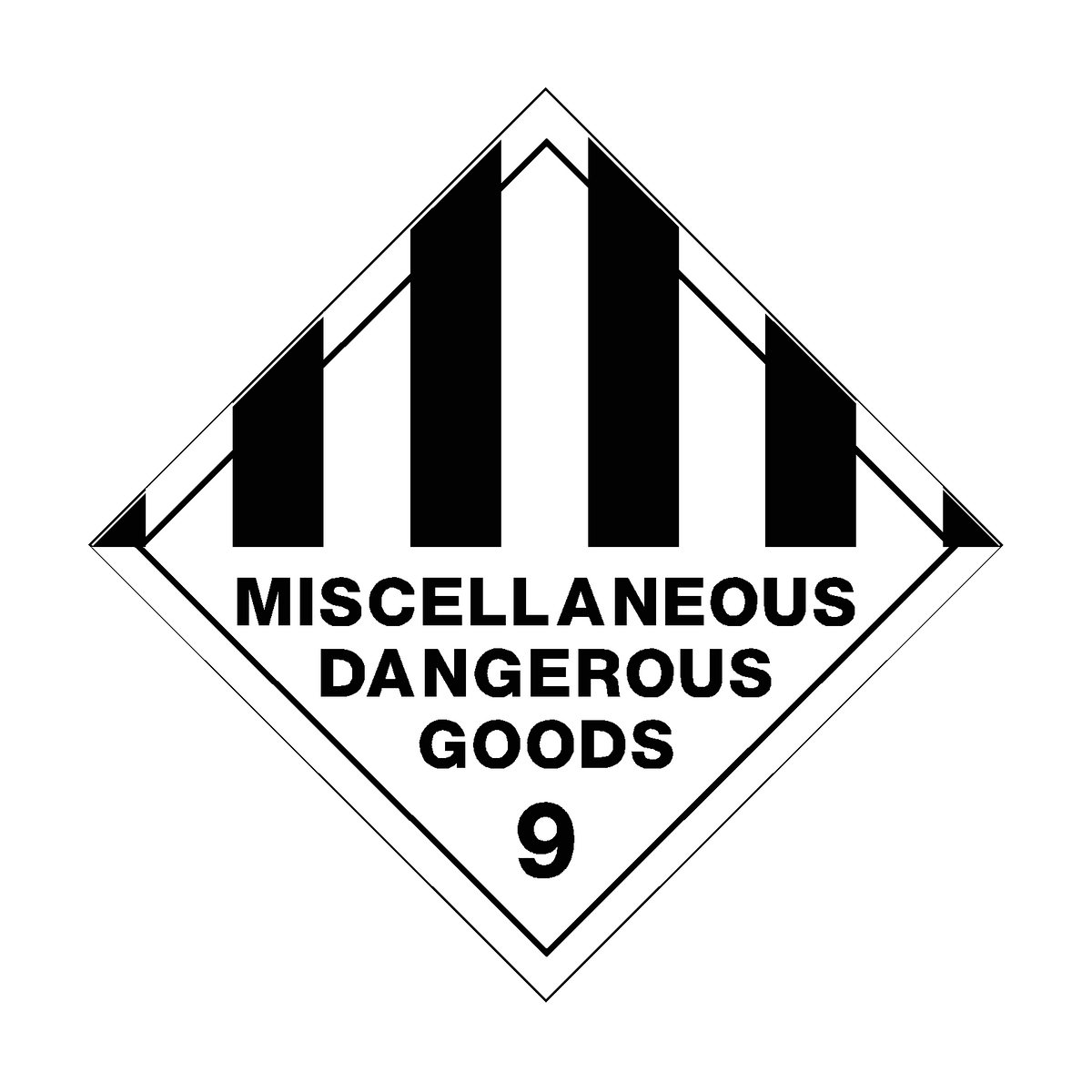 Miscellaneous Dangerous Goods 9 Sticker | Safety-Label.co.uk