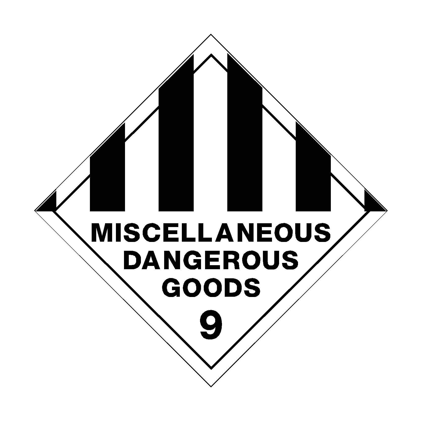Miscellaneous Dangerous Goods 9 Sticker | Safety-Label.co.uk