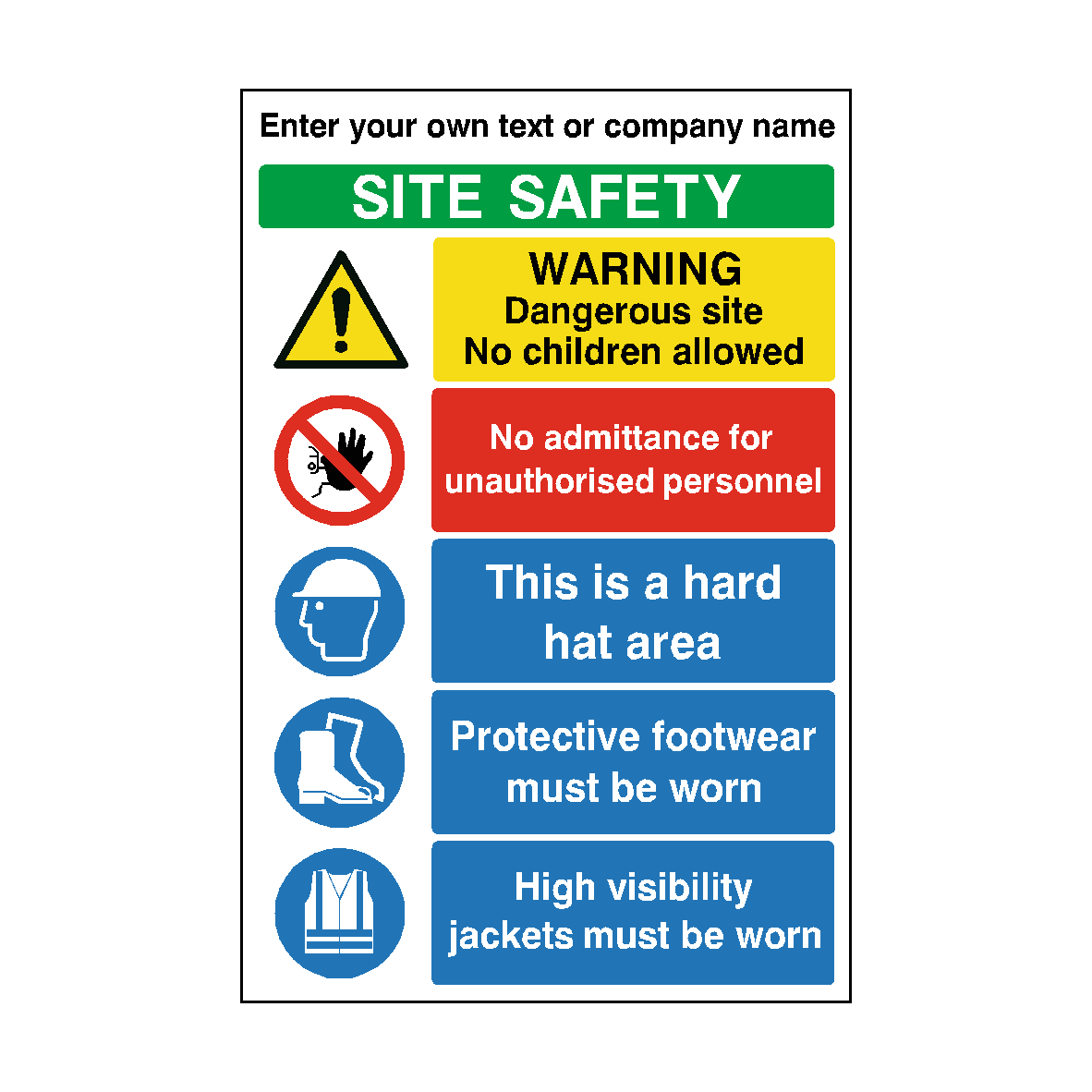 Site Entrance Sign Custom Text | Safety-Label.co.uk