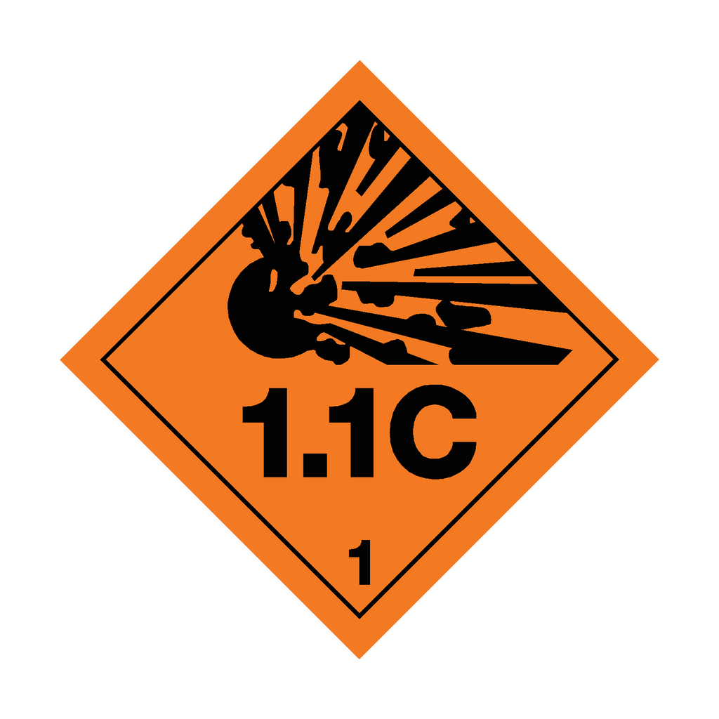 Explosives Class 1.1C Sign | Safety-Label.co.uk