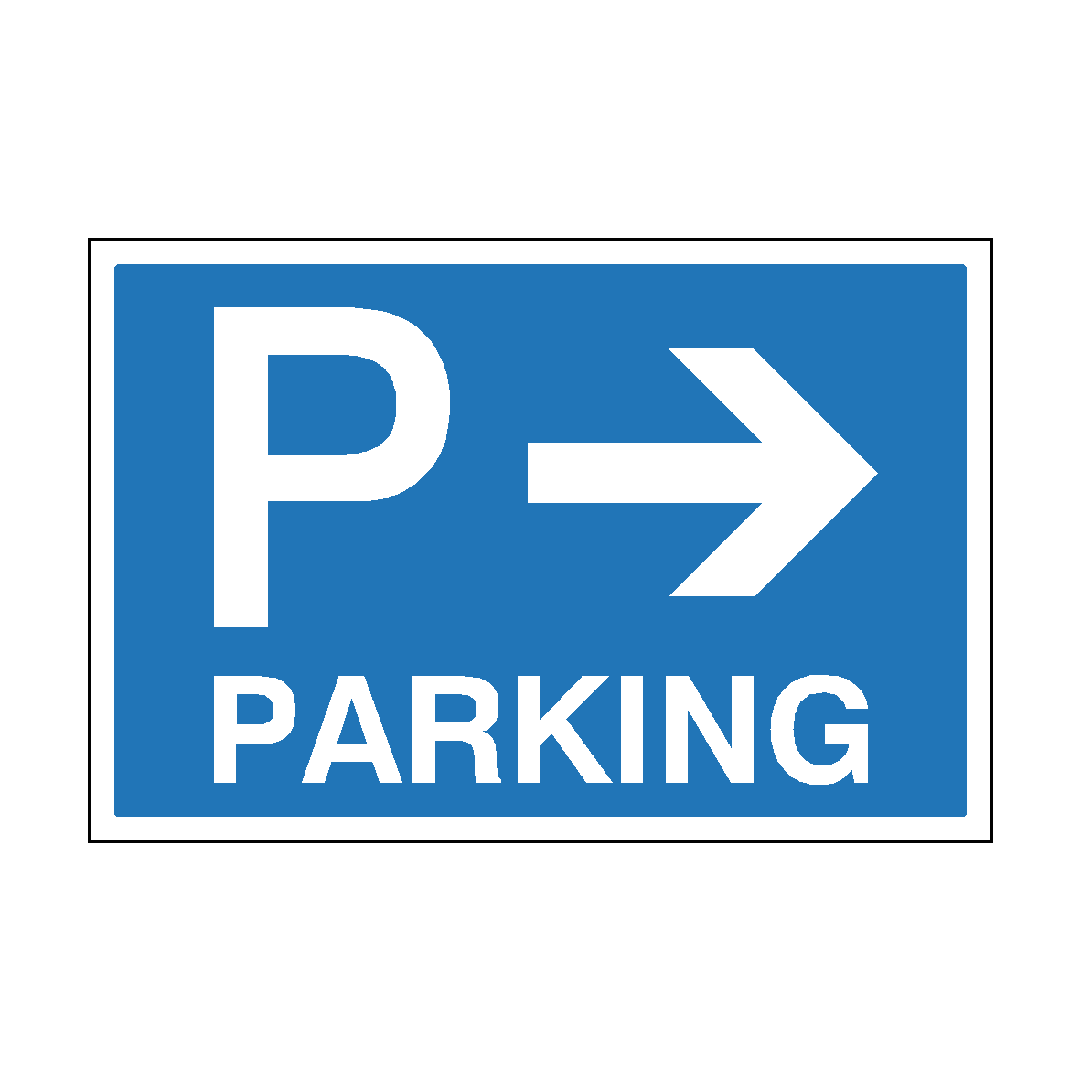 Parking Sign Arrow Right (Blue) | Safety-Label.co.uk