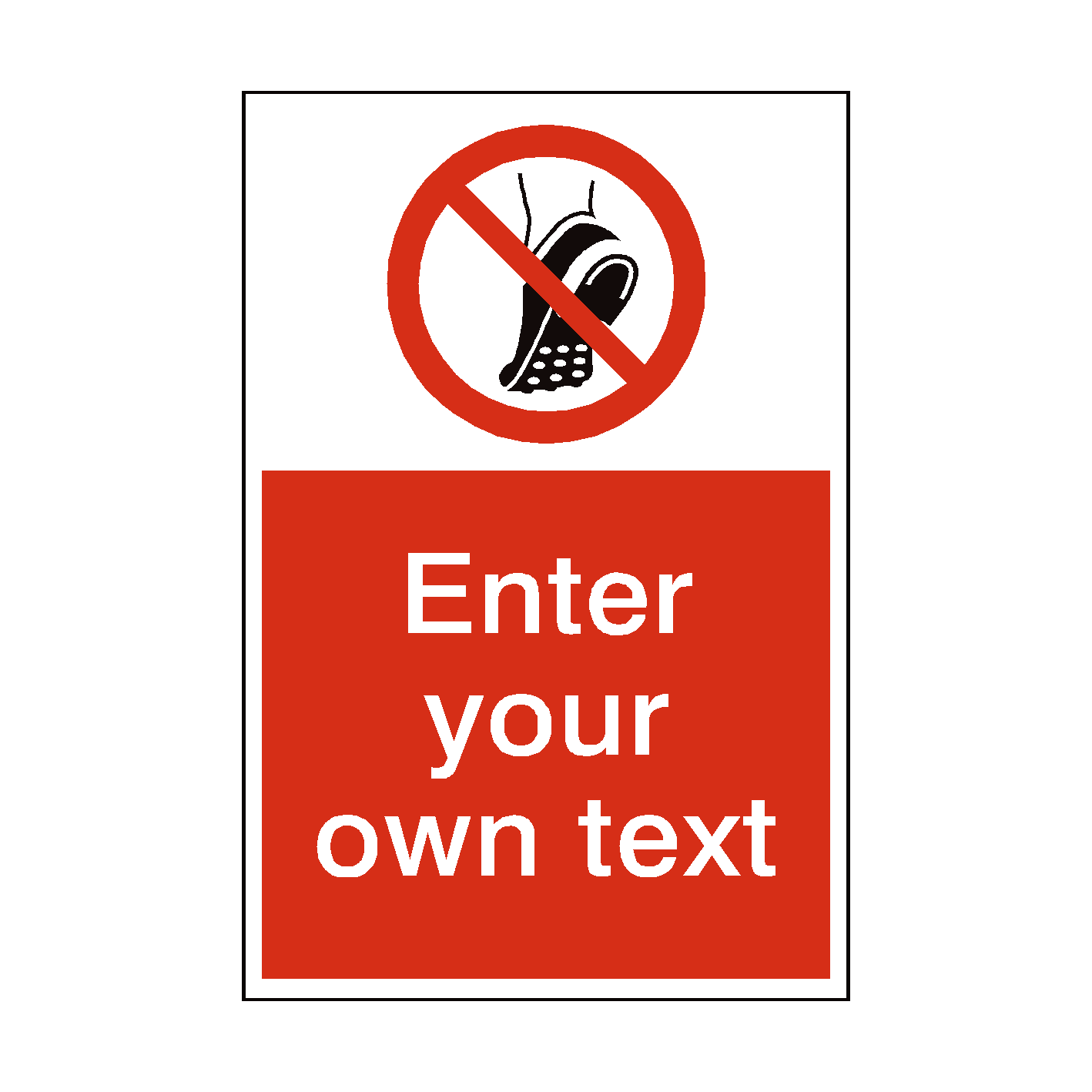 Do Not Wear Studded Shoes Custom Prohibition Sign | Safety-Label.co.uk