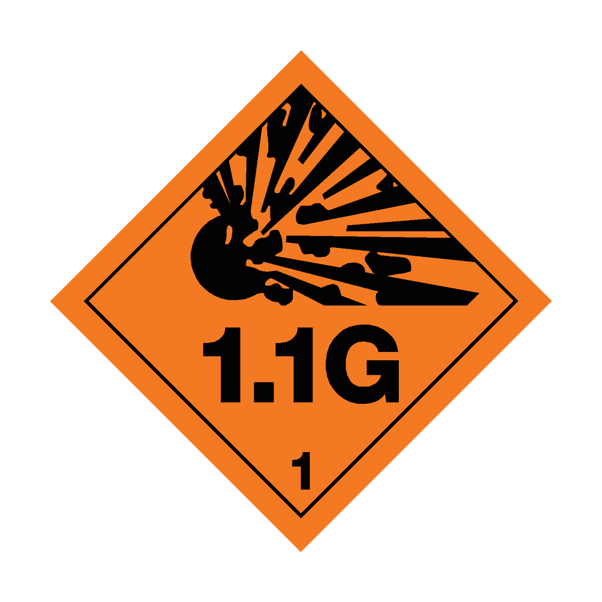 Explosives Class 1.1G Sticker | Safety-Label.co.uk
