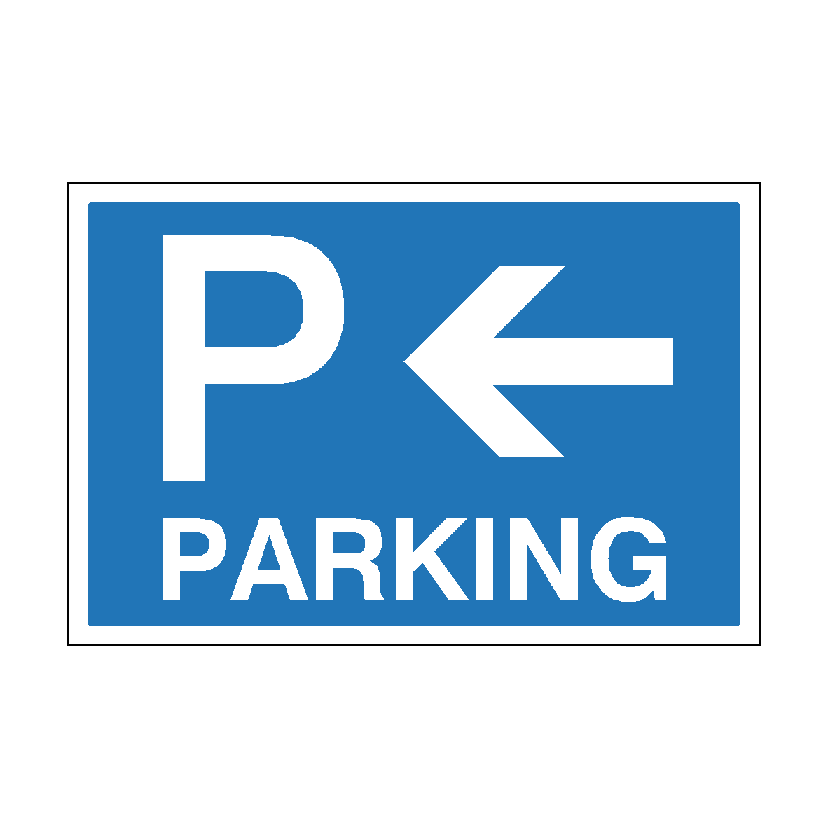 Parking Sign Arrow Left (Blue) | Safety-Label.co.uk