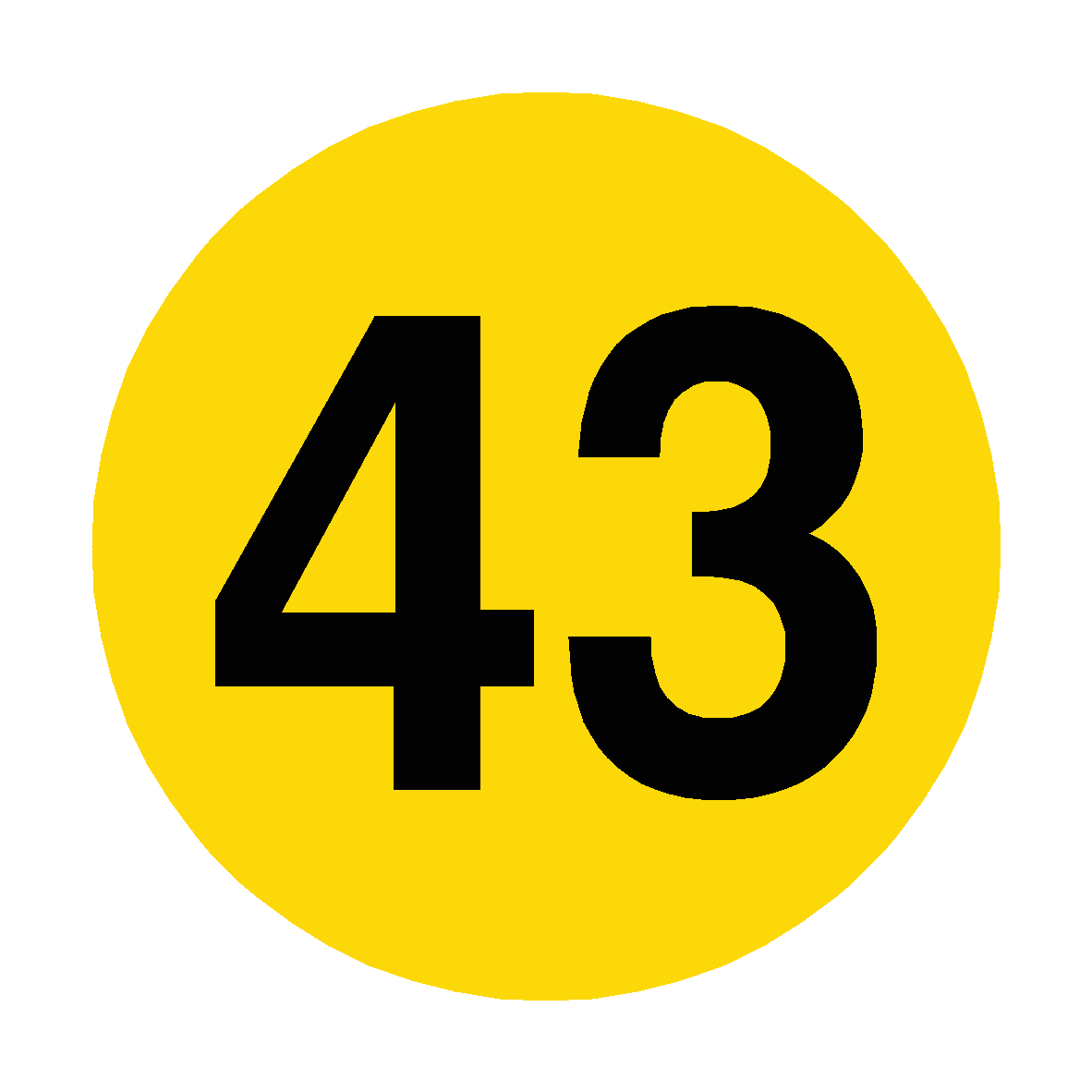Number 43 Floor Marker | Safety-Label.co.uk