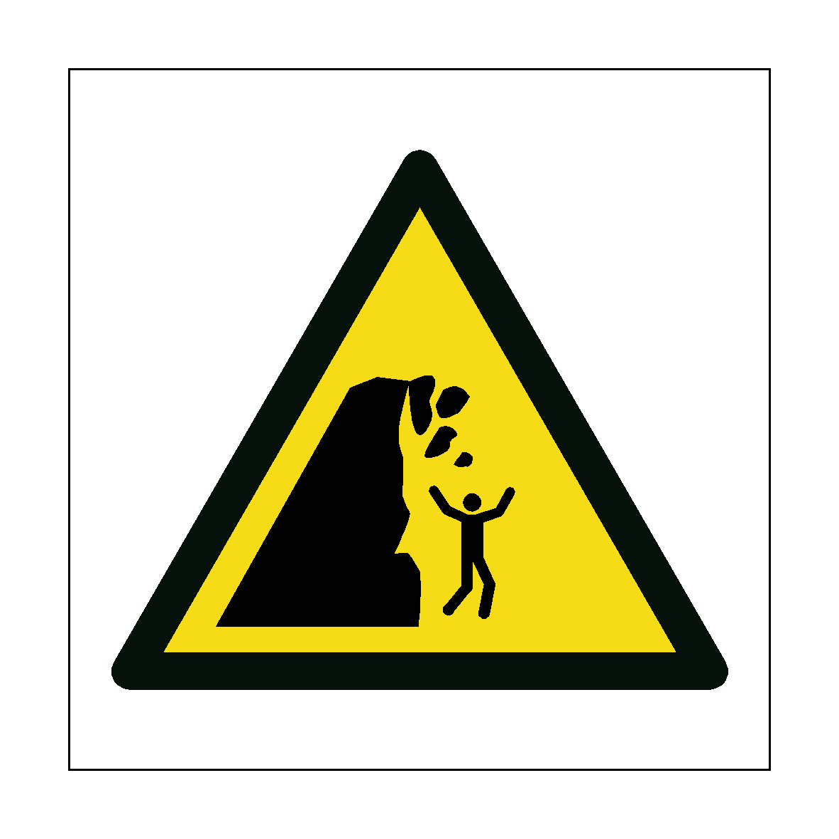 Unstable Cliff Hazard Symbol Label | Safety-Label.co.uk