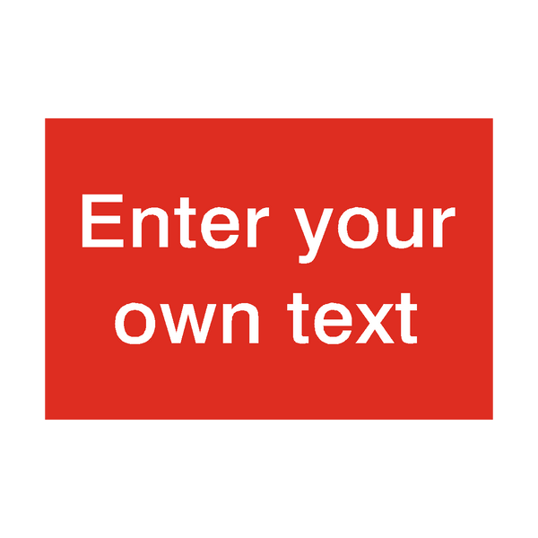 Custom Sticker Red / White Landscape | Safety-Label.co.uk