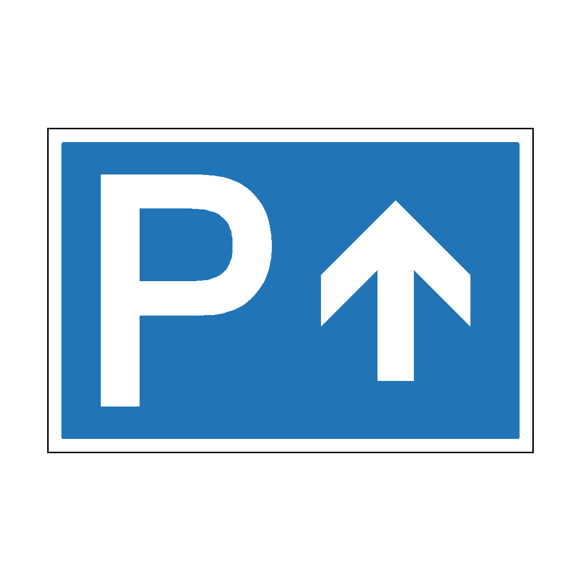 Parking P Sign Arrow Up (Blue) | Safety-Label.co.uk