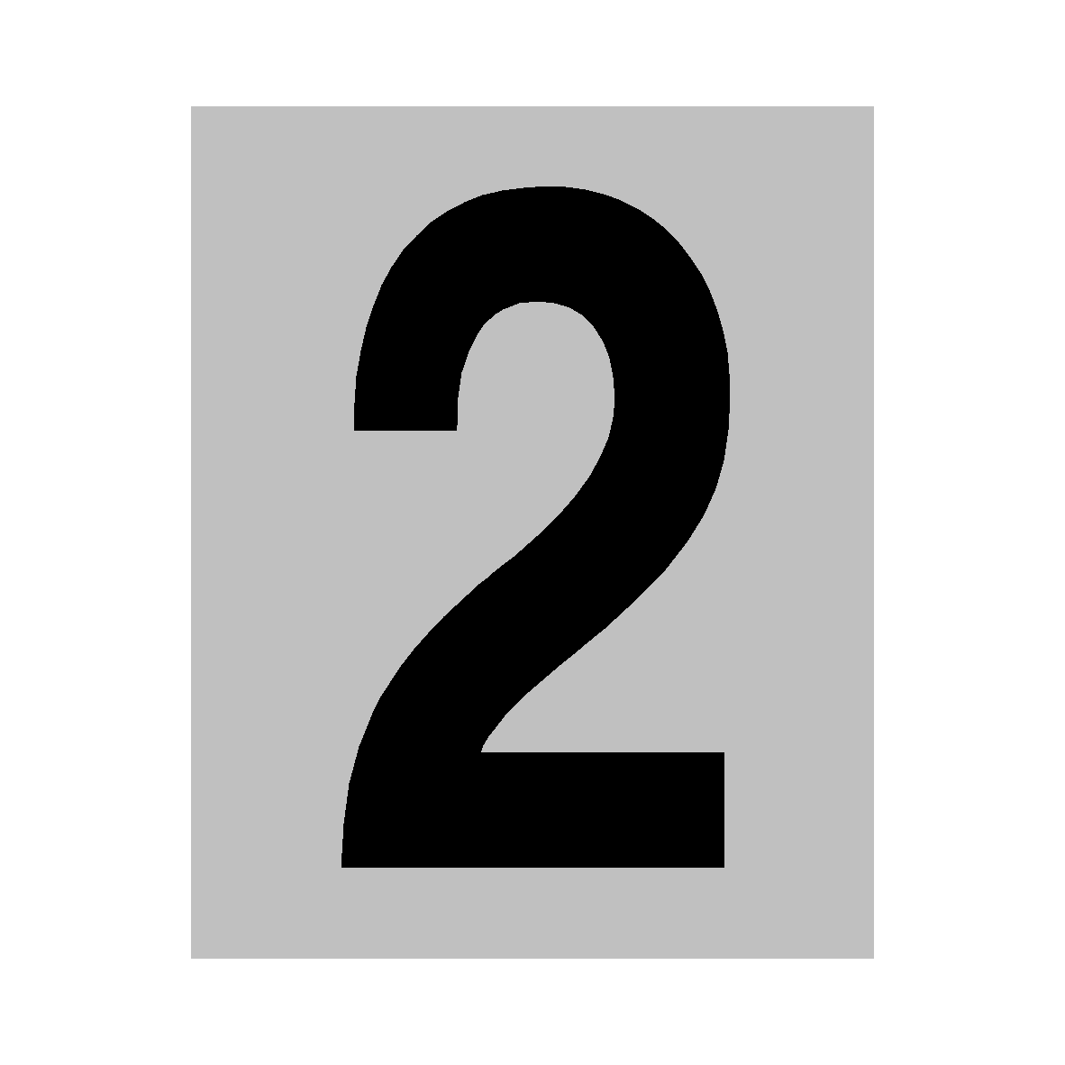 Silver Number 2 Sign | Safety-Label.co.uk
