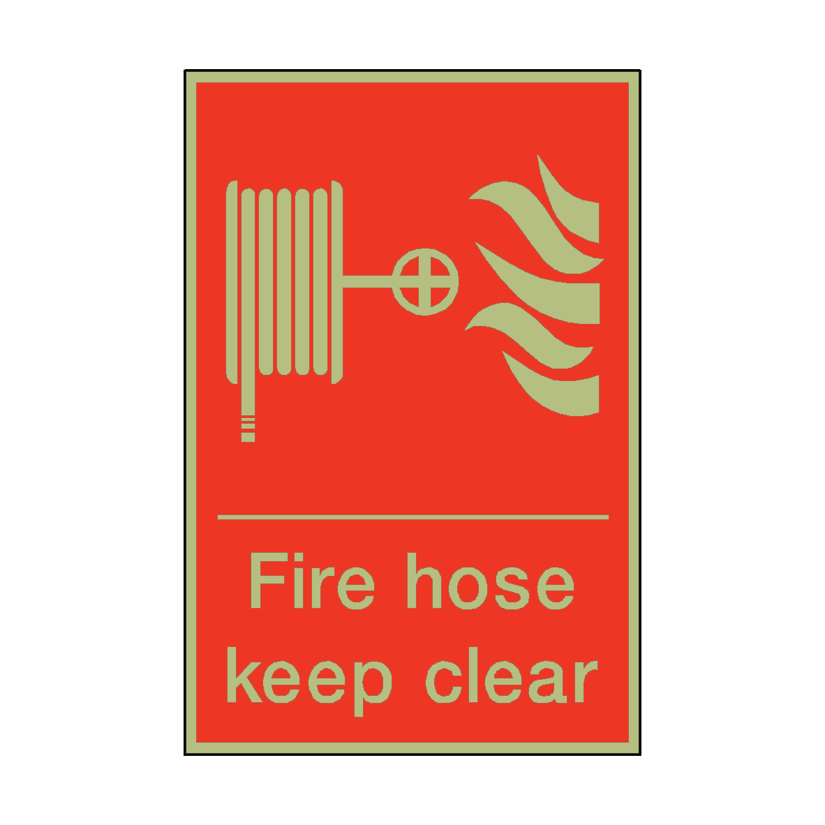Photoluminescent Fire Hose Keep Clear Sticker | Safety-Label.co.uk