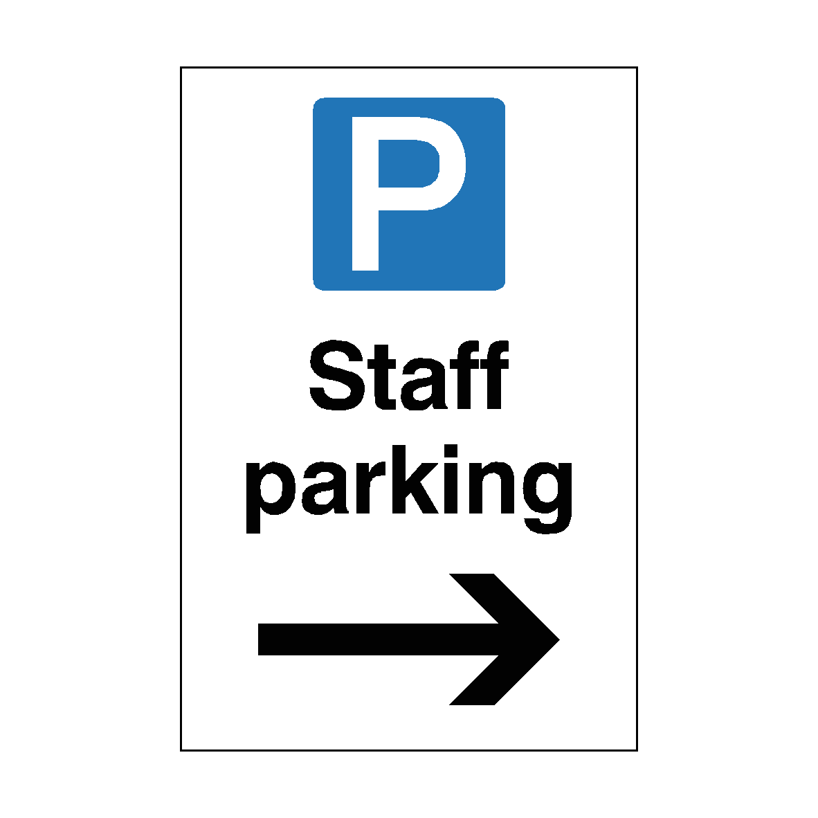 Staff Parking Sign Arrow Right | Safety-Label.co.uk