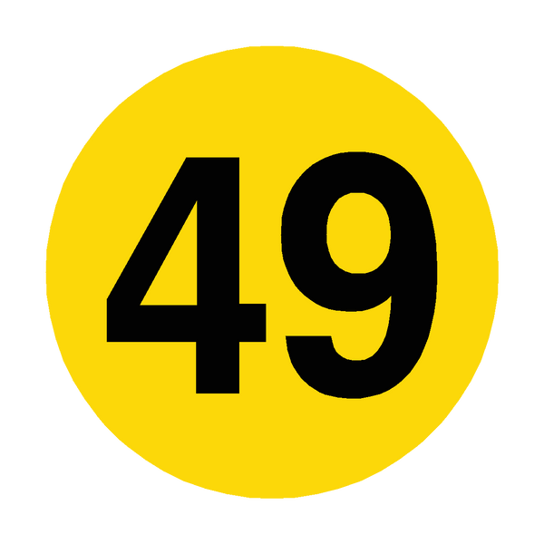 Number 49 Floor Marker | Safety-Label.co.uk
