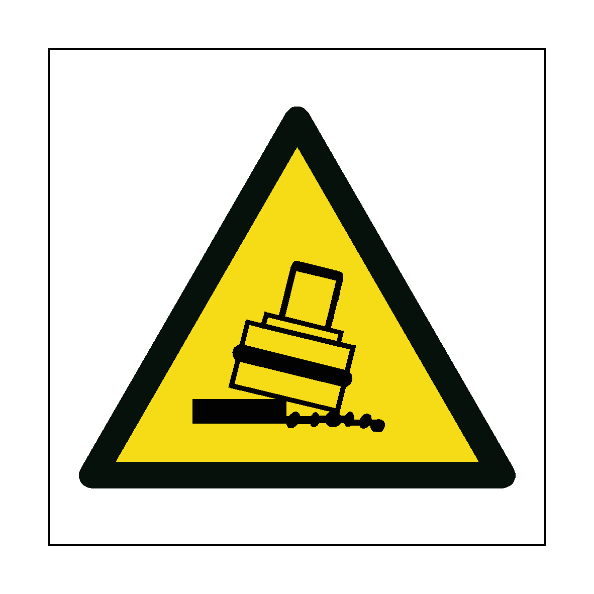 Tipping Over While Rolling Hazard Symbol Label | Safety-Label.co.uk