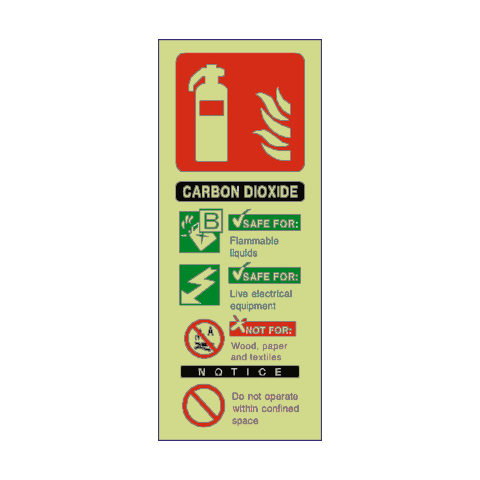 Carbon Dioxide Fire Extinguisher Photoluminescent Sticker | Safety ...
