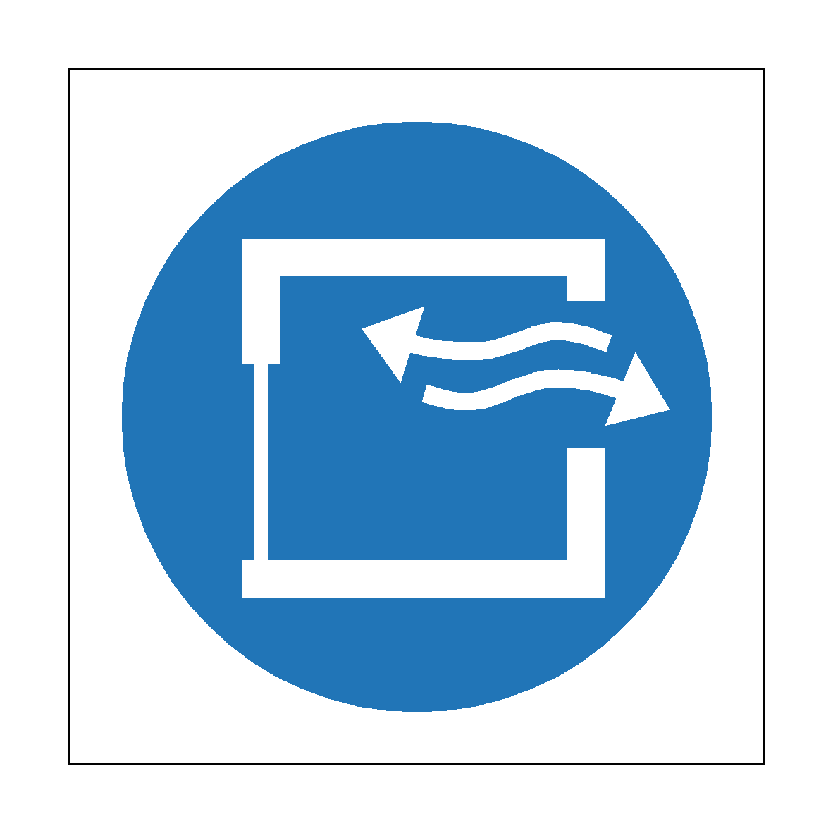 Ensure Continuous Ventilation Symbol Label | Safety-Label.co.uk