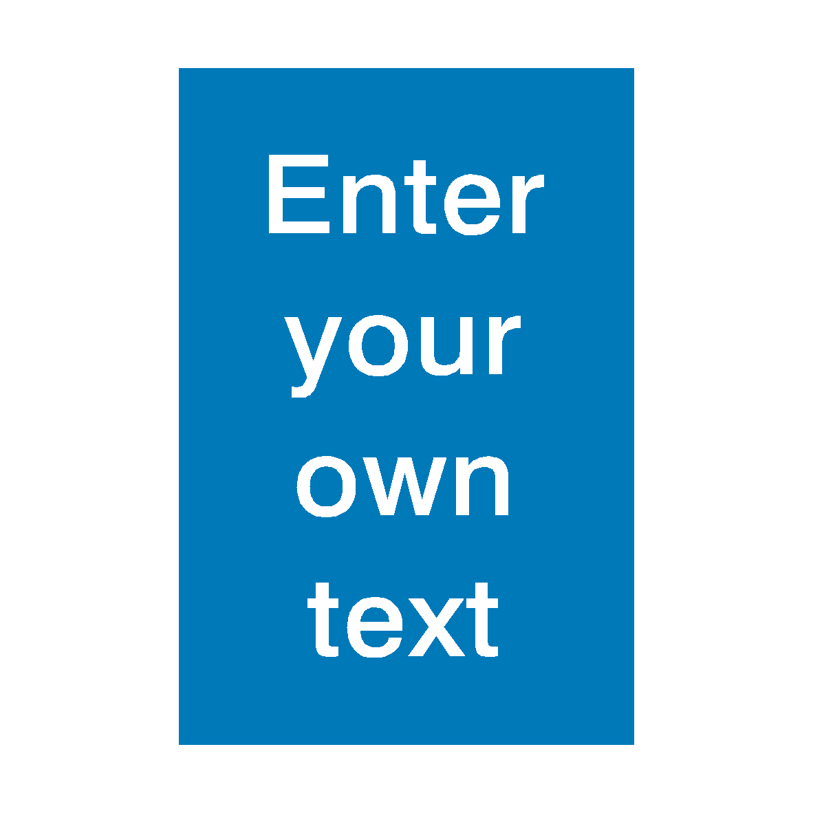 Custom Sticker Blue / White Portrait | Safety-Label.co.uk
