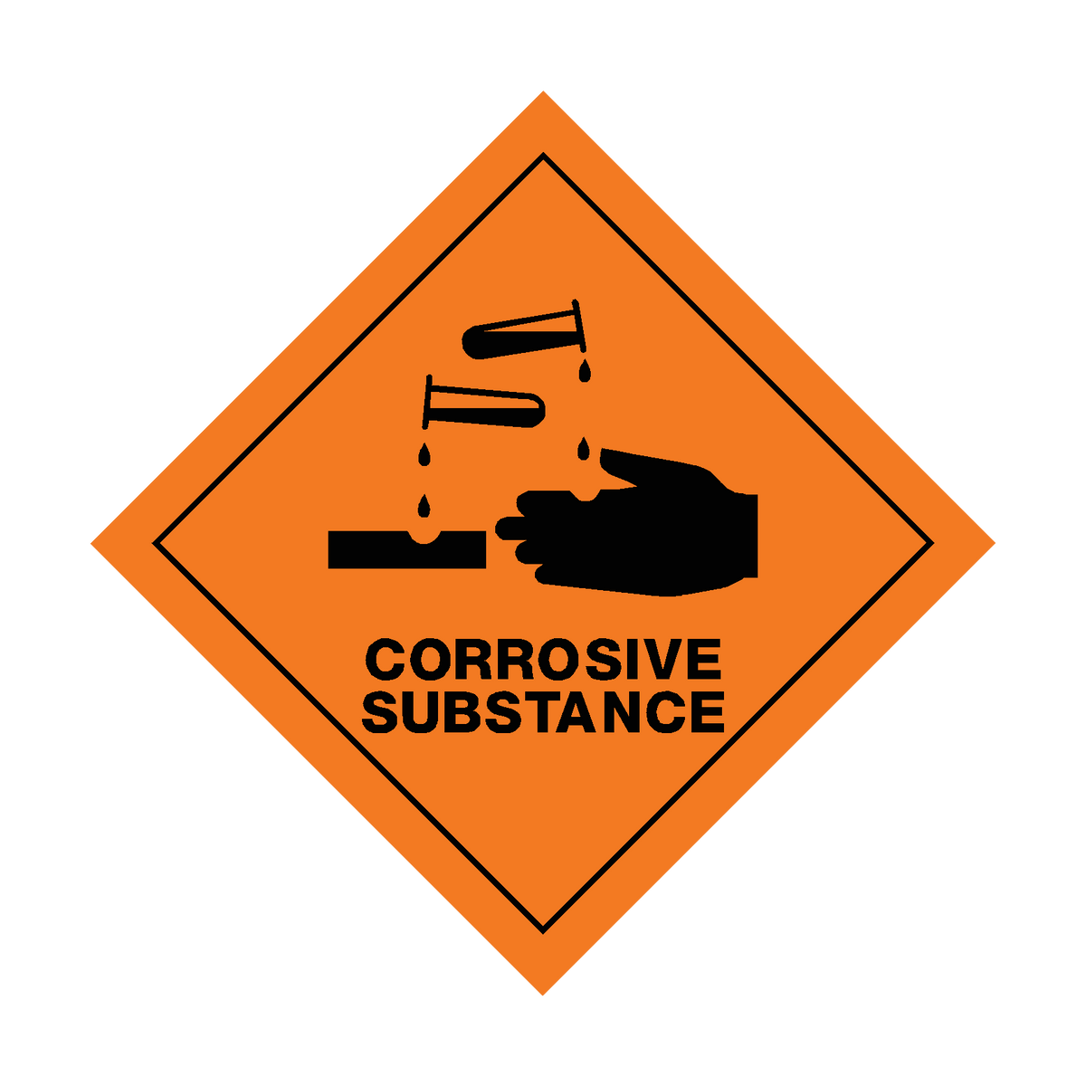 Corrosive Substance Sign | Safety-Label.co.uk