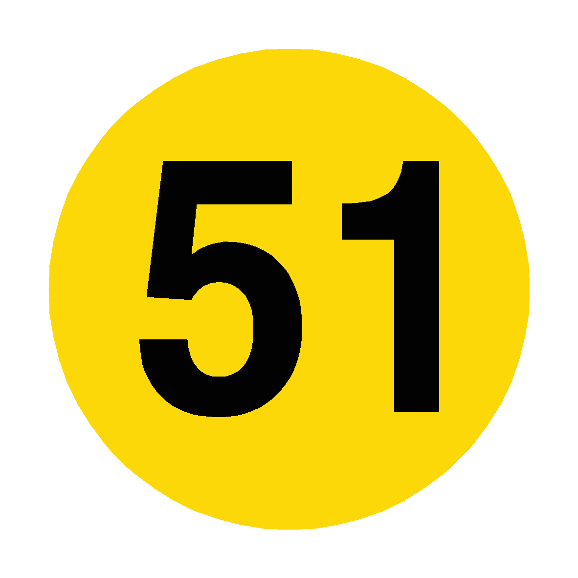 Number 51 Floor Marker | Safety-Label.co.uk