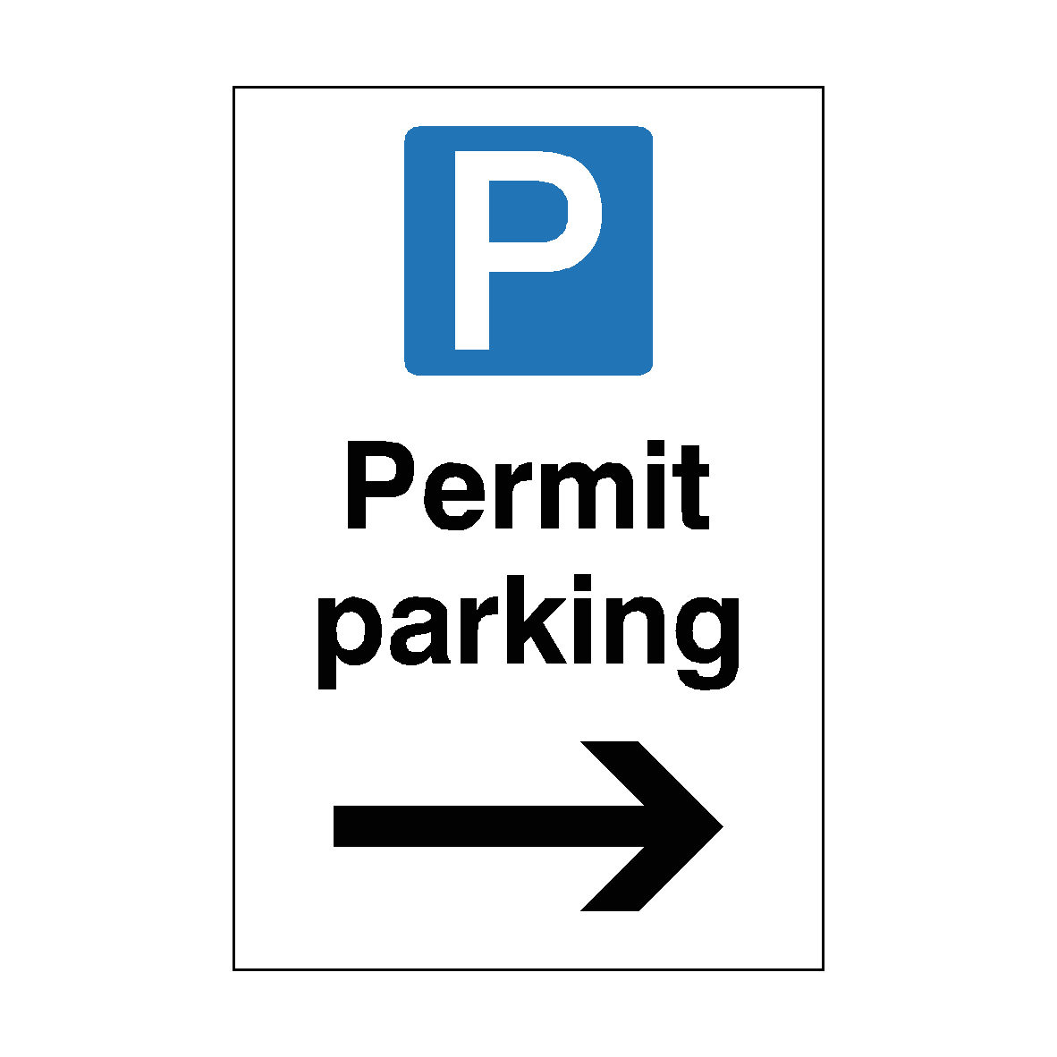 Permit Parking Sign Arrow Right | Safety-Label.co.uk