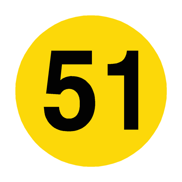 Number 51 Floor Marker | Safety-Label.co.uk