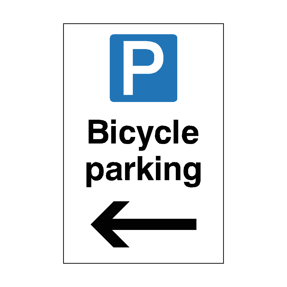 Bicycle Parking Sign Arrow Left | Safety-Label.co.uk