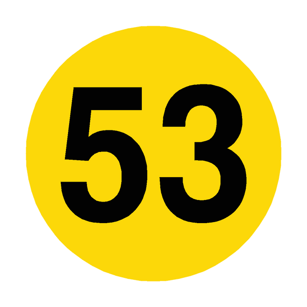 Number 53 Floor Marker | Safety-Label.co.uk
