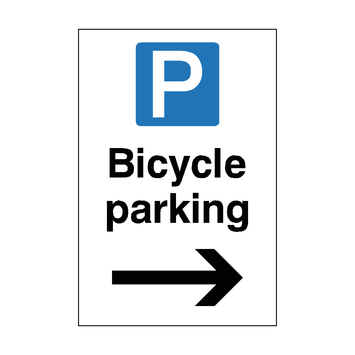Bicycle Parking Sign Arrow Right | Safety-Label.co.uk