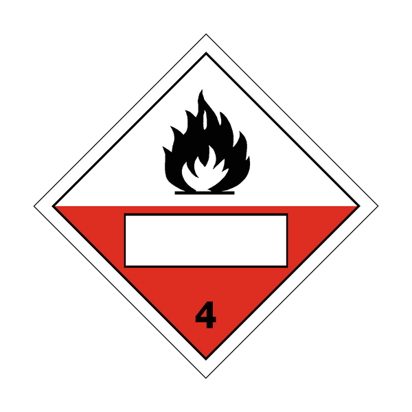 Spontaneously Combustible Text Box Sticker | Safety-Label.co.uk