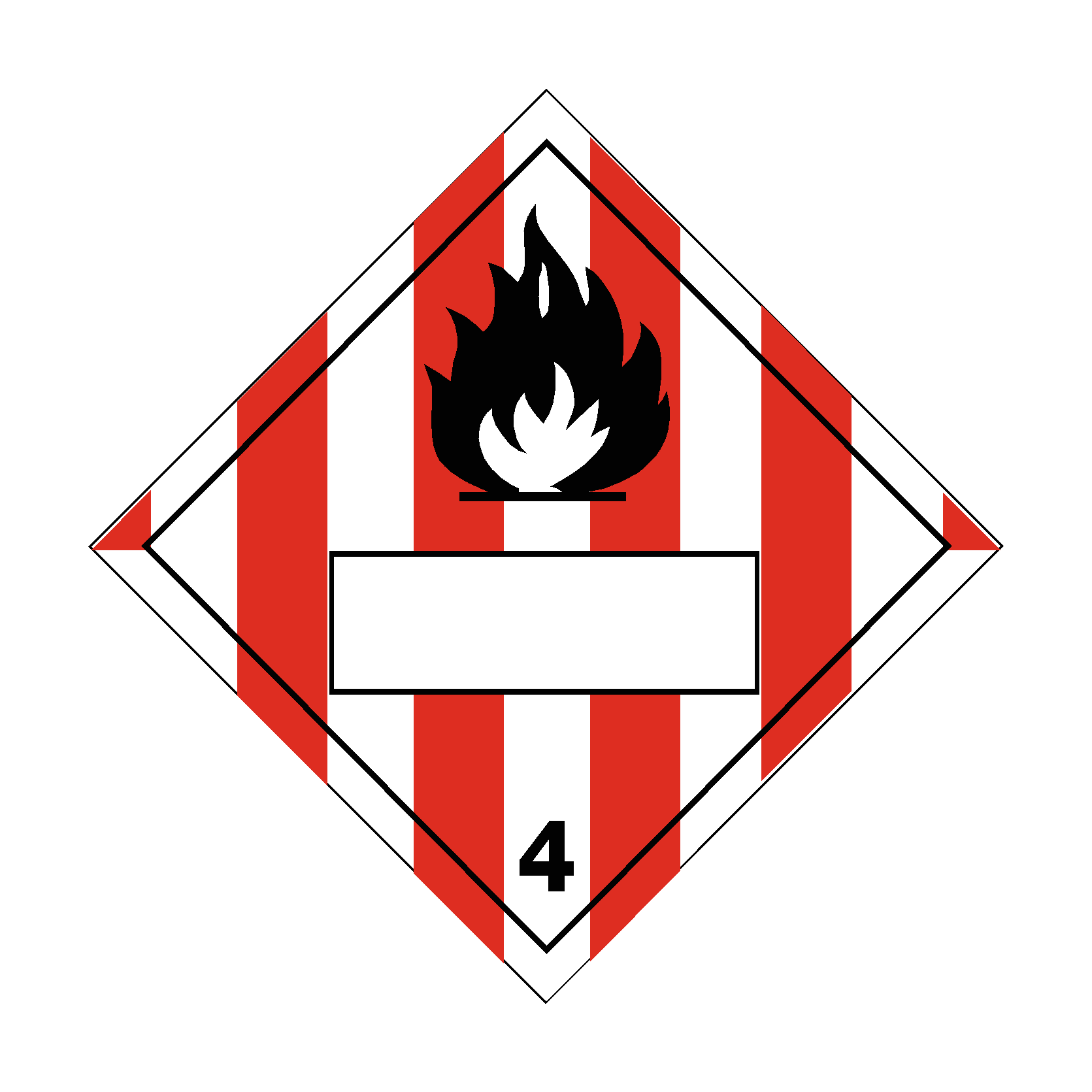 Flammable Solids 4 Text Box Sticker | Safety-Label.co.uk